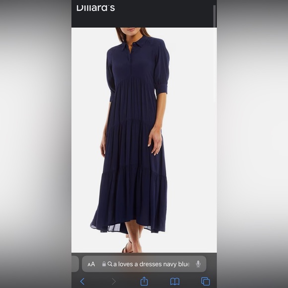 Dresses | Dillards Navy Blue Dress Midi | Poshmark